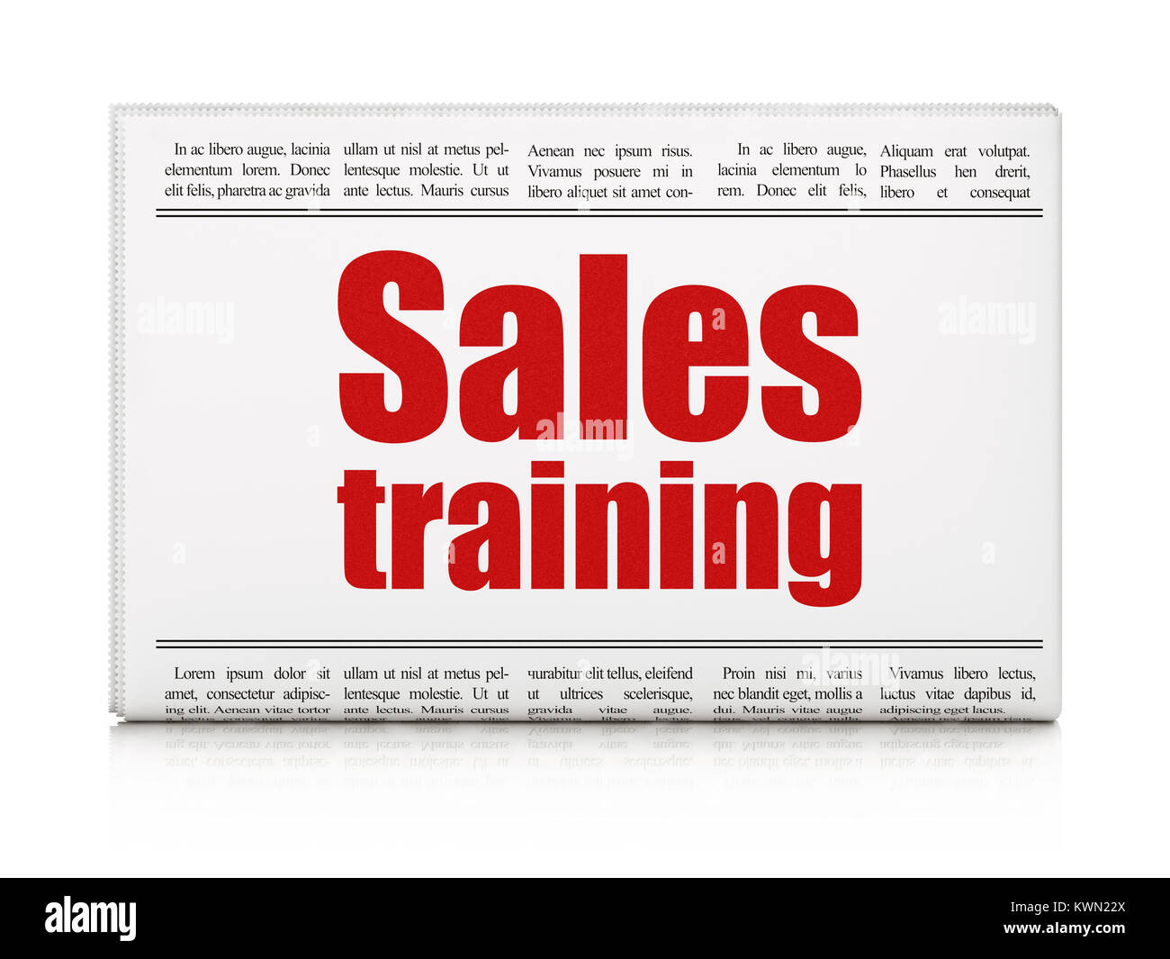Advertising concept: newspaper headline Sales Training Stock Photo - Alamy