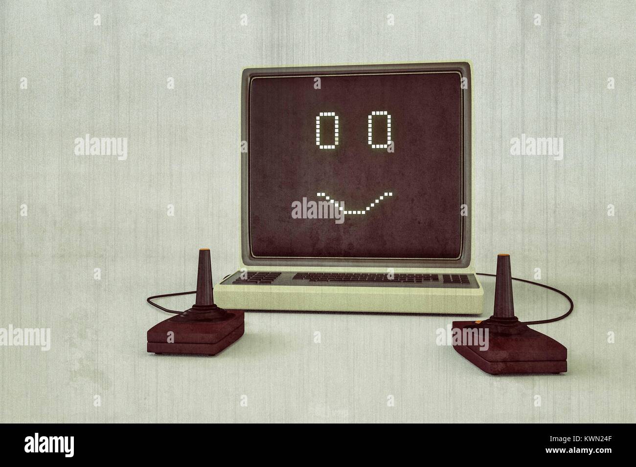 3d illustration of an old computer game isolated on white Stock Photo ...