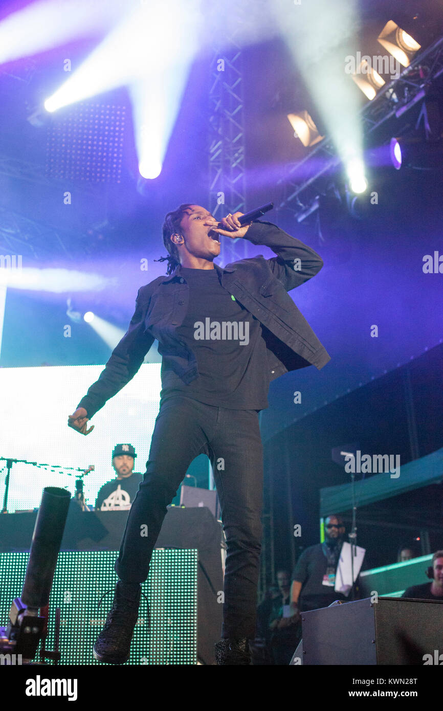 The American rapper ASAP Rocky (stylized A$AP Rocky) performs a live ...