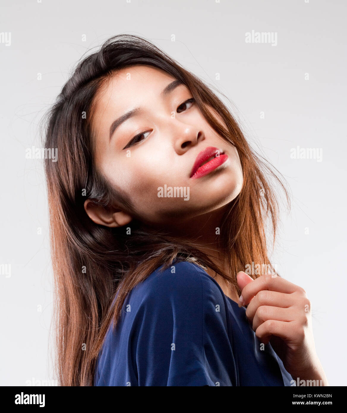 Girl in blue top hi-res stock photography and images - Alamy