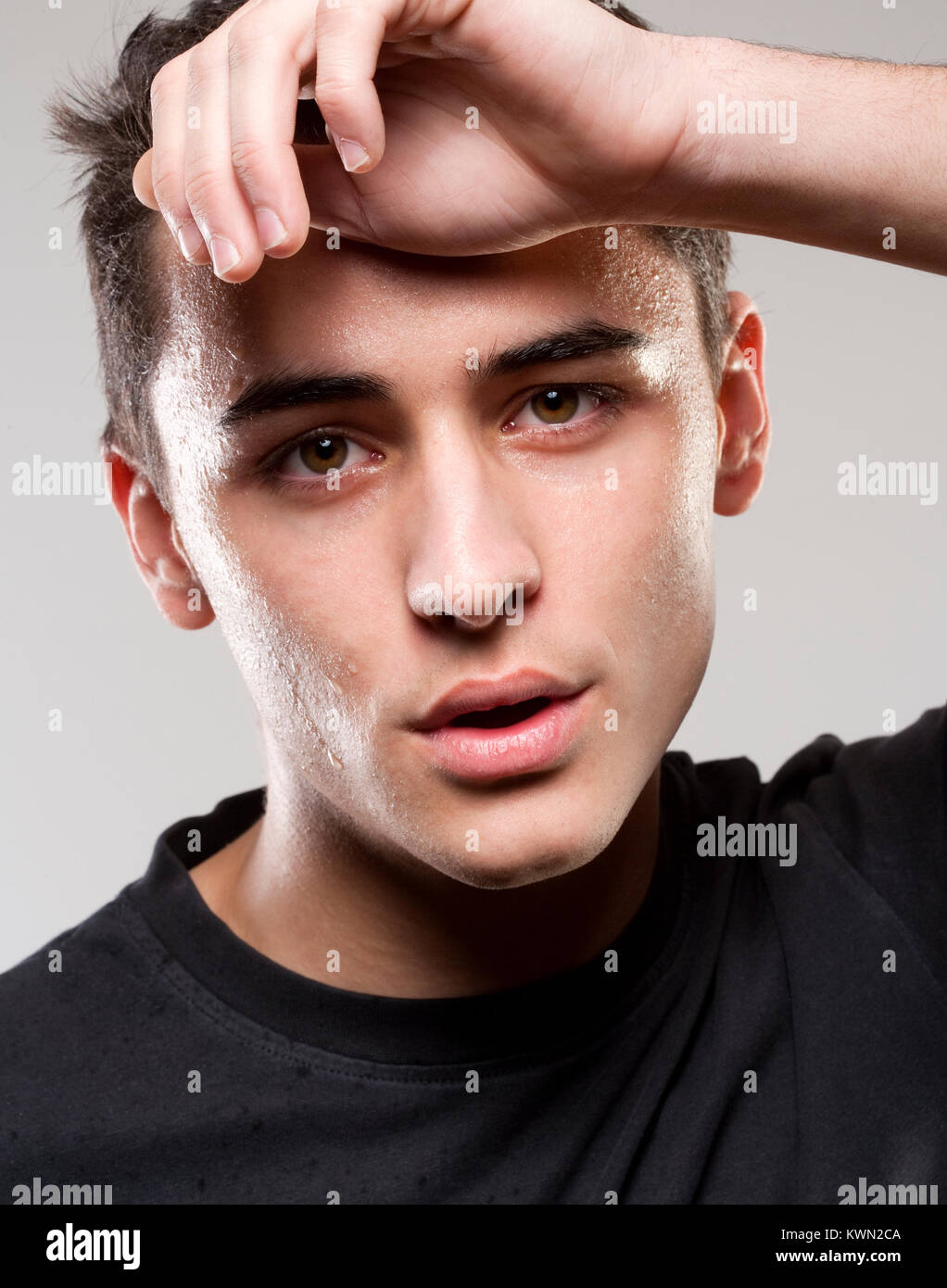 Sweat face boy hi-res stock photography and images - Alamy