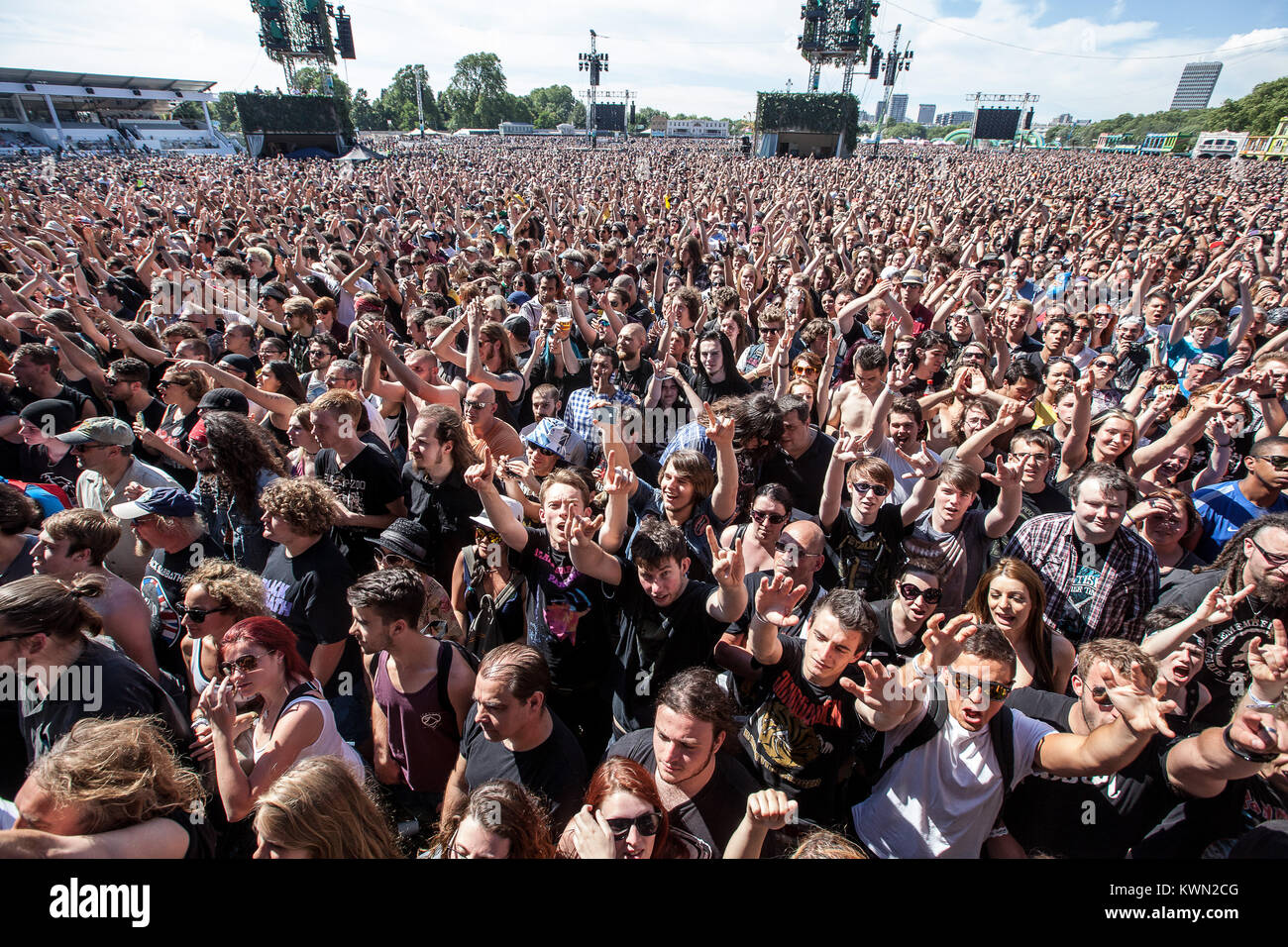 Enthusiastic hard rock and heavy metal fans have a great time at the ...
