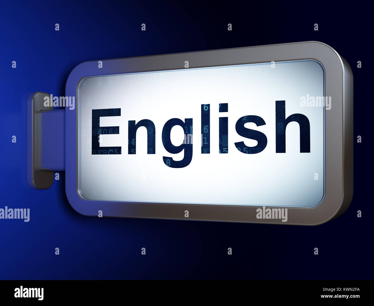 Learning concept: English on billboard background Stock Photo - Alamy