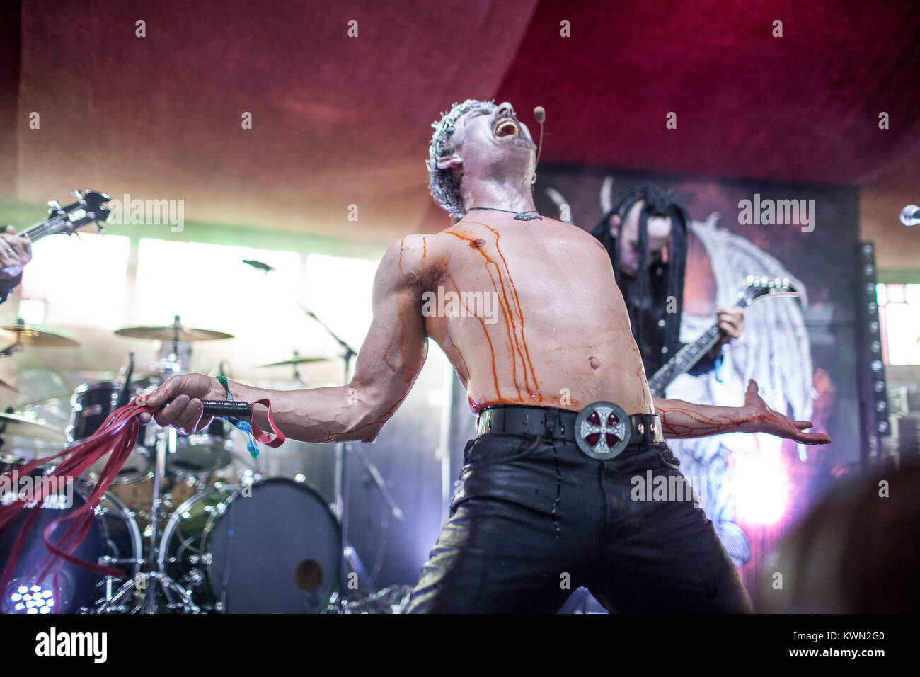 The English heavy metal band Hell performs a live concert at the ...