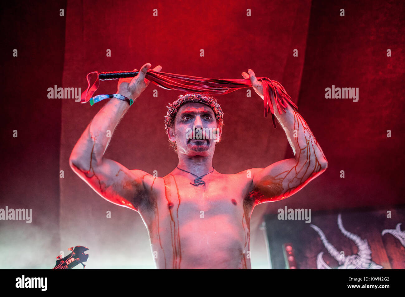 The English heavy metal band Hell performs a live concert at the ...