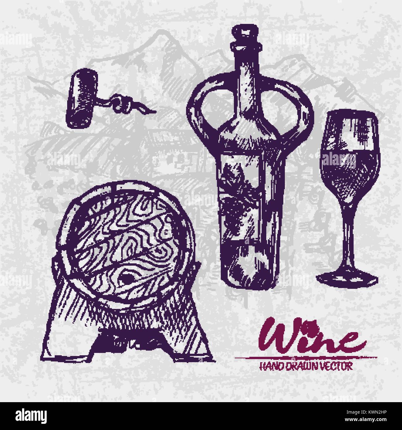 Digital color vector detailed line art wooden barrel with tap, old ...