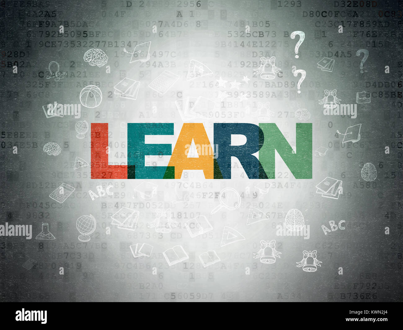 Learning concept: Learn on Digital Data Paper background Stock Photo ...