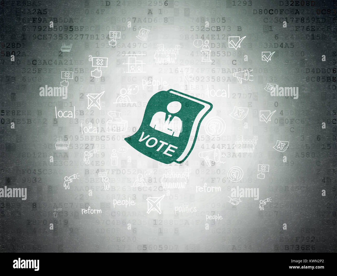 Political concept: Ballot on Digital Data Paper background Stock Photo ...
