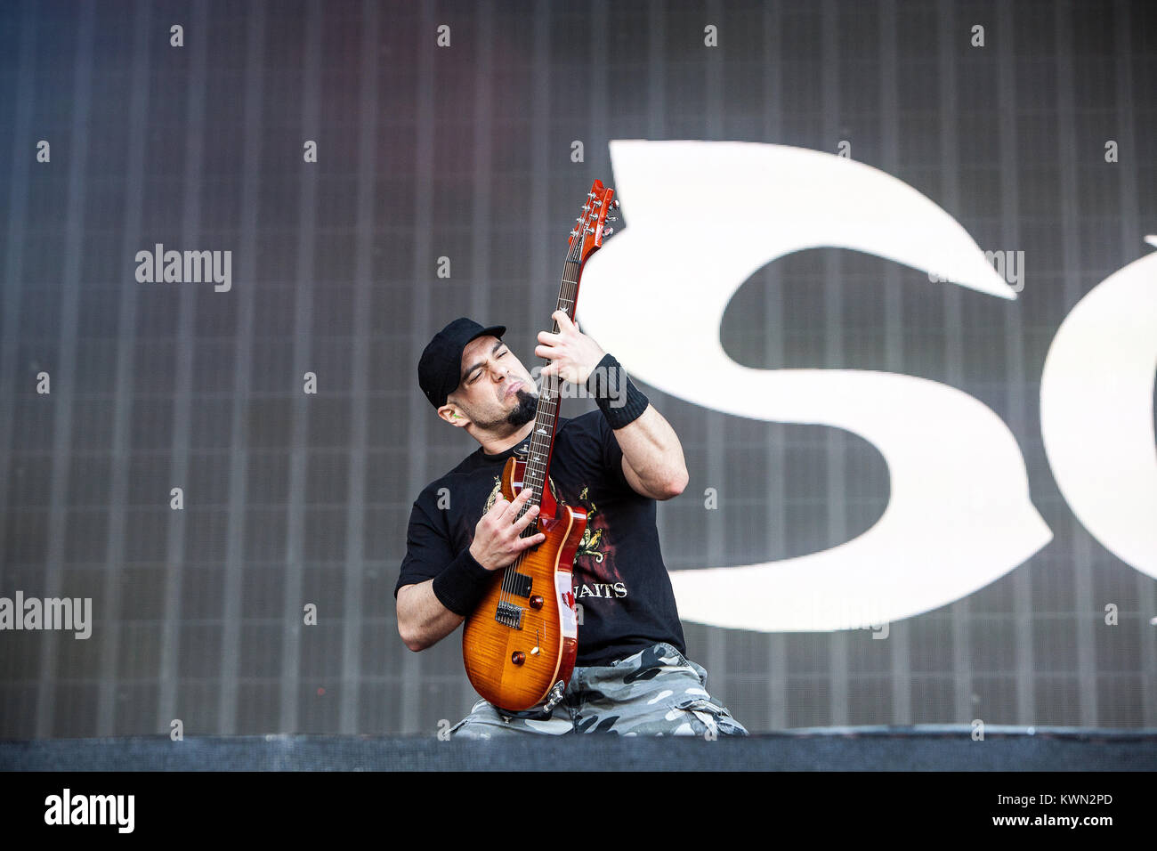The American metal band Soulfly performs a live concert at the ...
