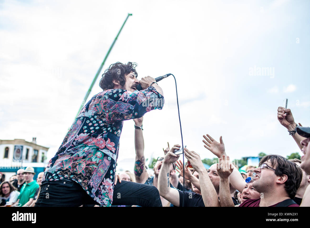 The English hard rock band Turbowolf performs a live concert at the ...