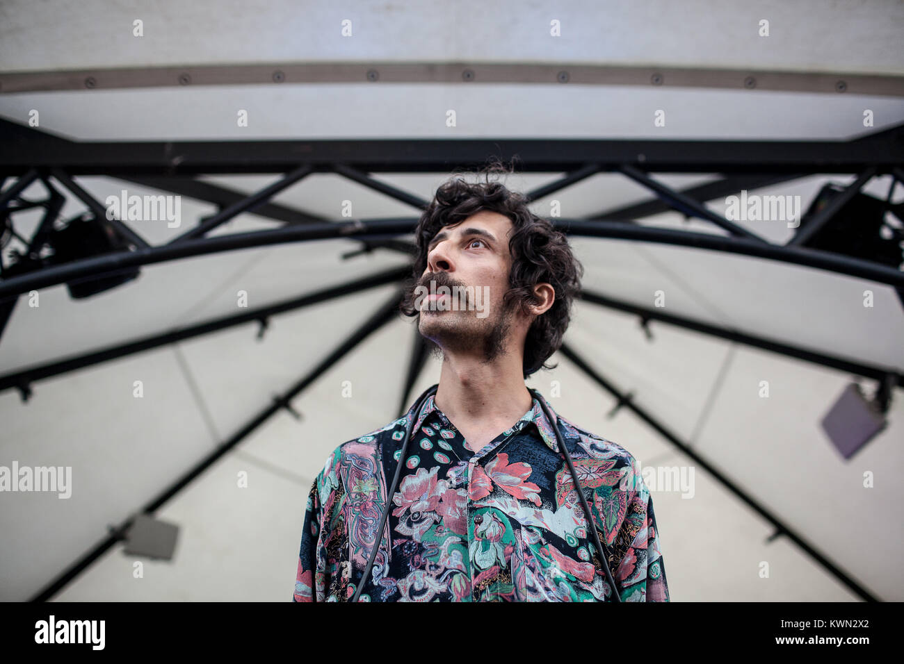 The English hard rock band Turbowolf performs a live concert at the ...