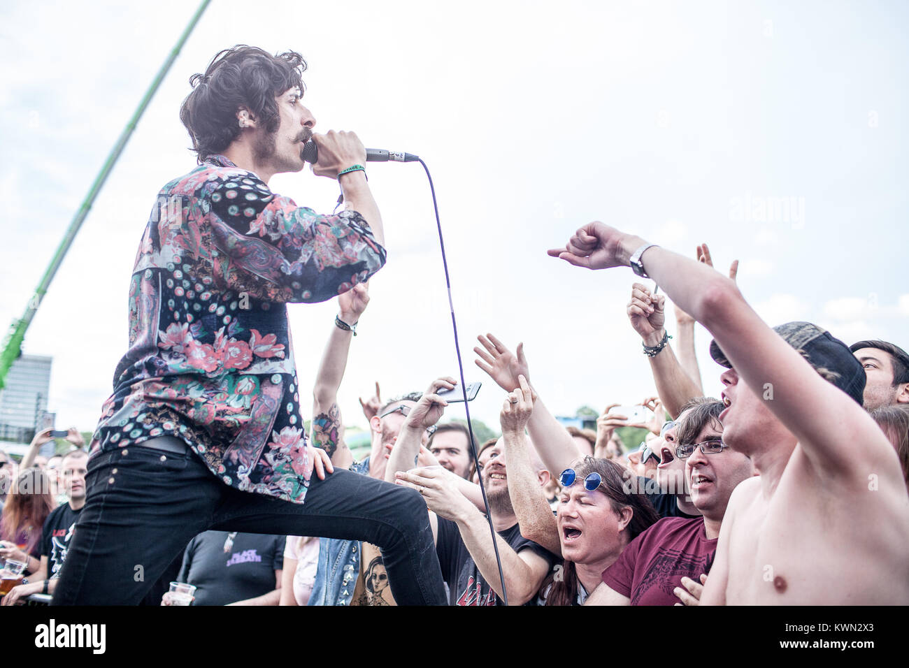 The English hard rock band Turbowolf performs a live concert at the ...