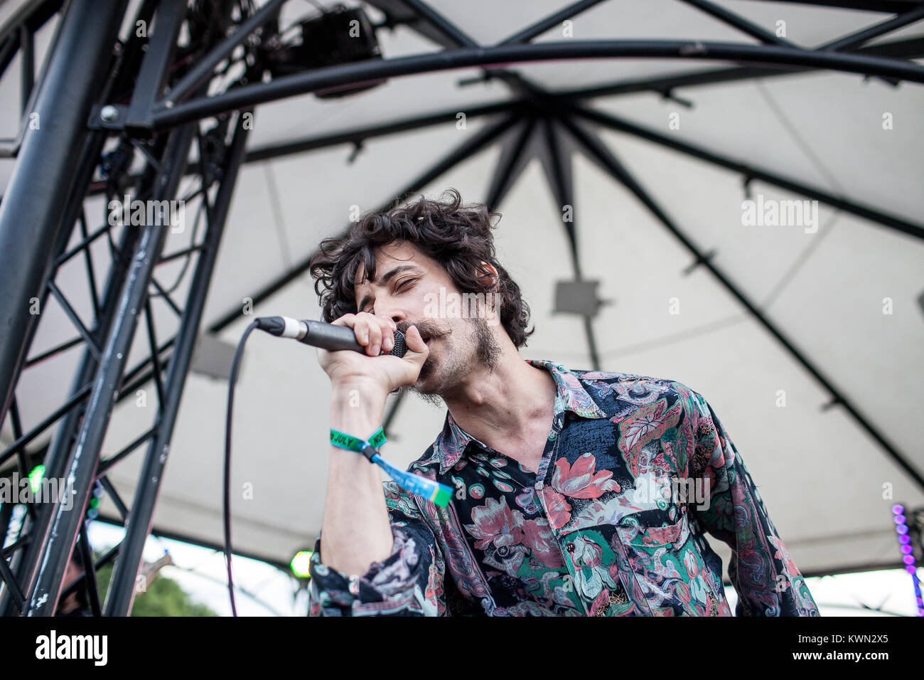 The English hard rock band Turbowolf performs a live concert at the ...