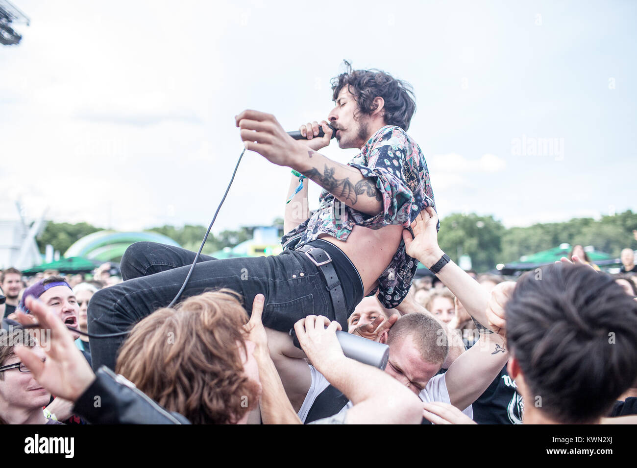 The English hard rock band Turbowolf performs a live concert at the ...