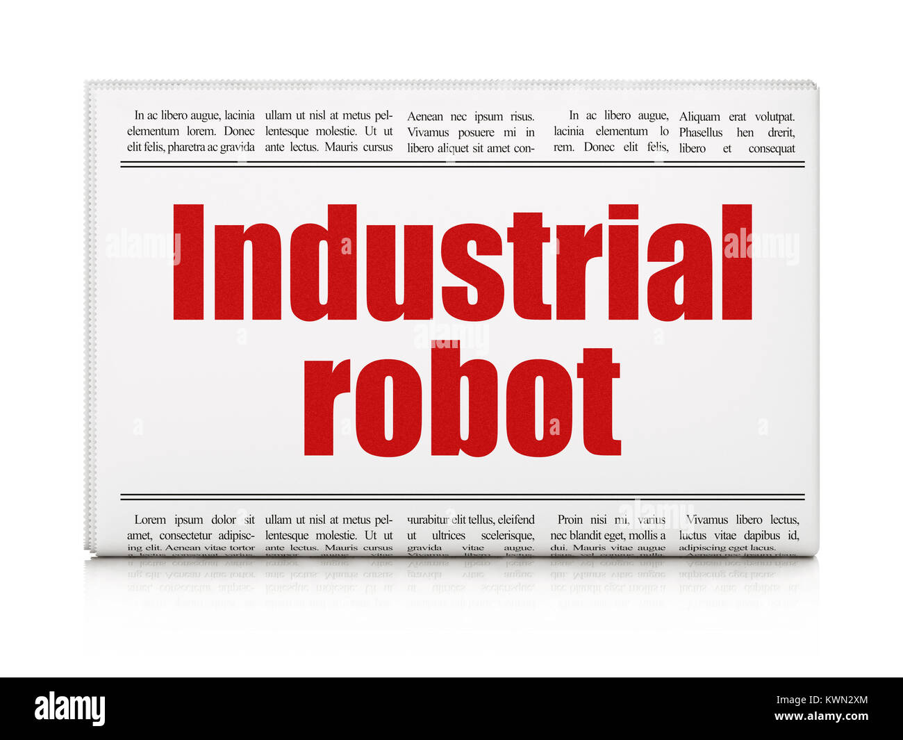 Industry concept: newspaper headline Industrial Robot Stock Photo - Alamy