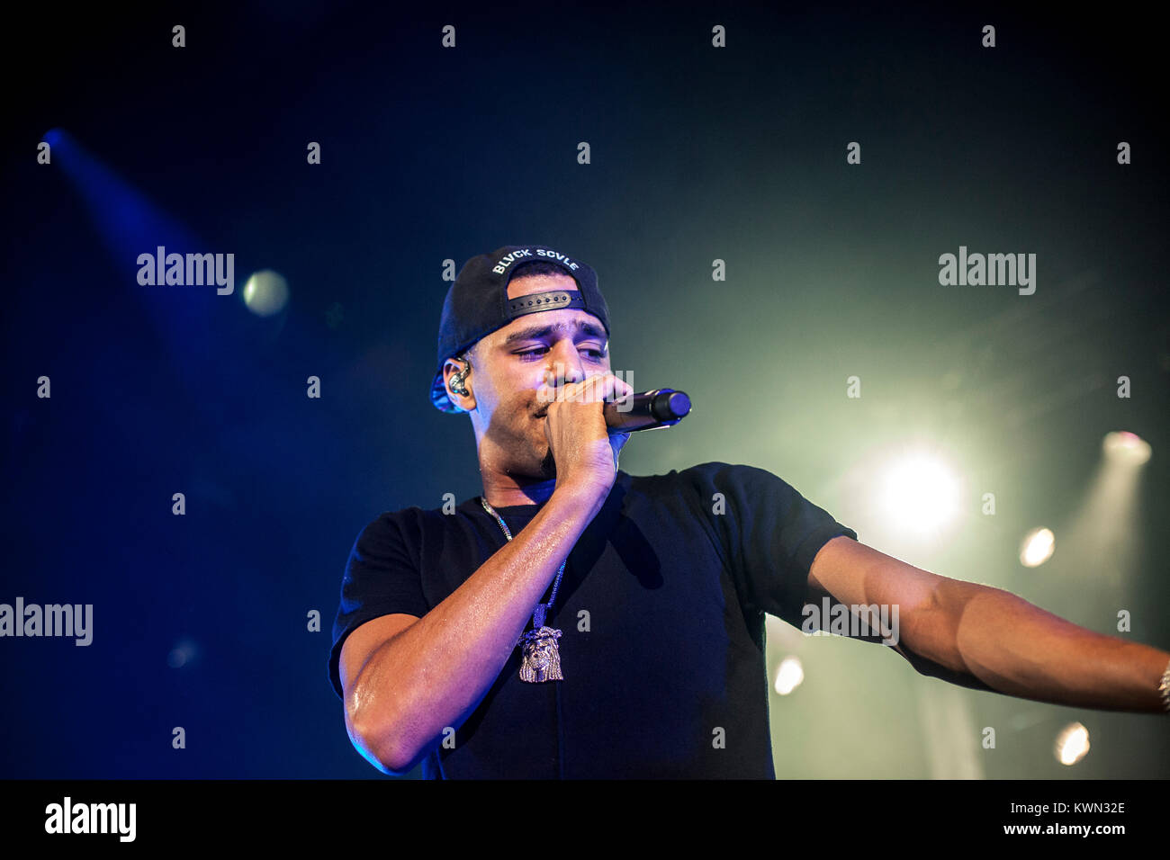 The American rapper and singer J. Cole pictured live on stage at the ...