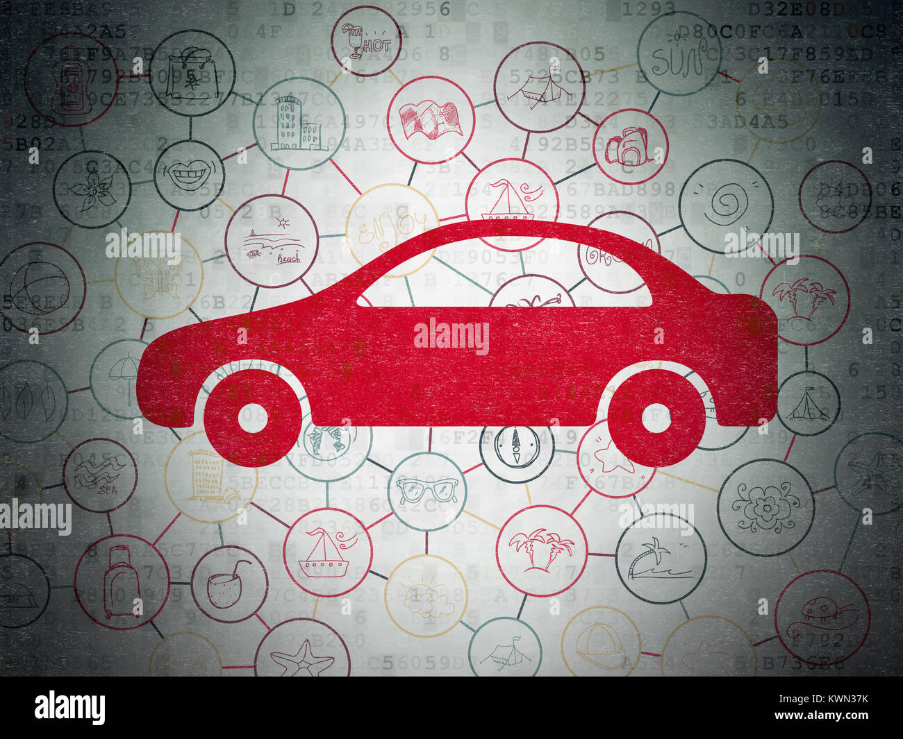 Travel concept: Car on Digital Data Paper background Stock Photo - Alamy