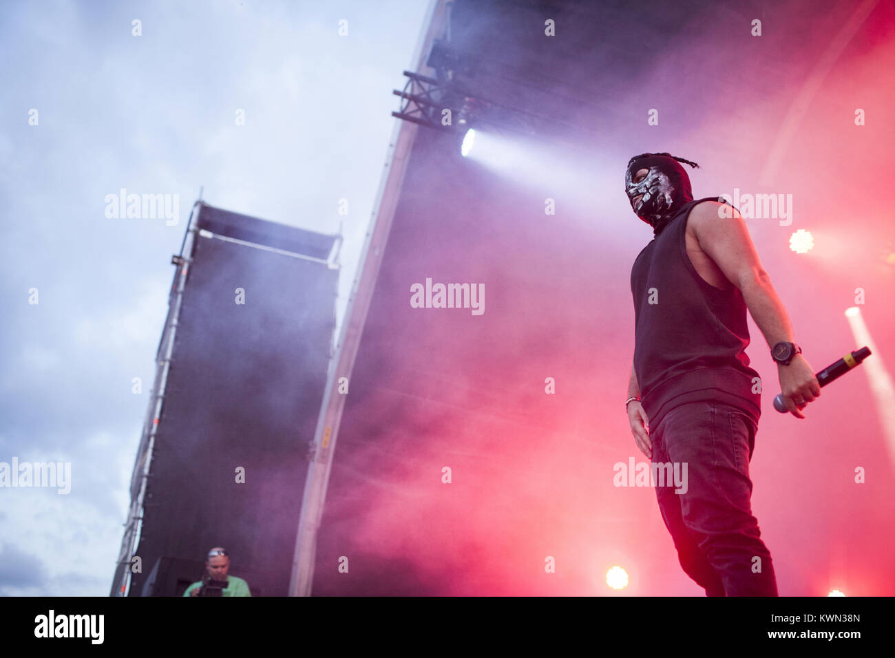 The German rapper Karuzo pictured at a live Genetikk gig at the German ...