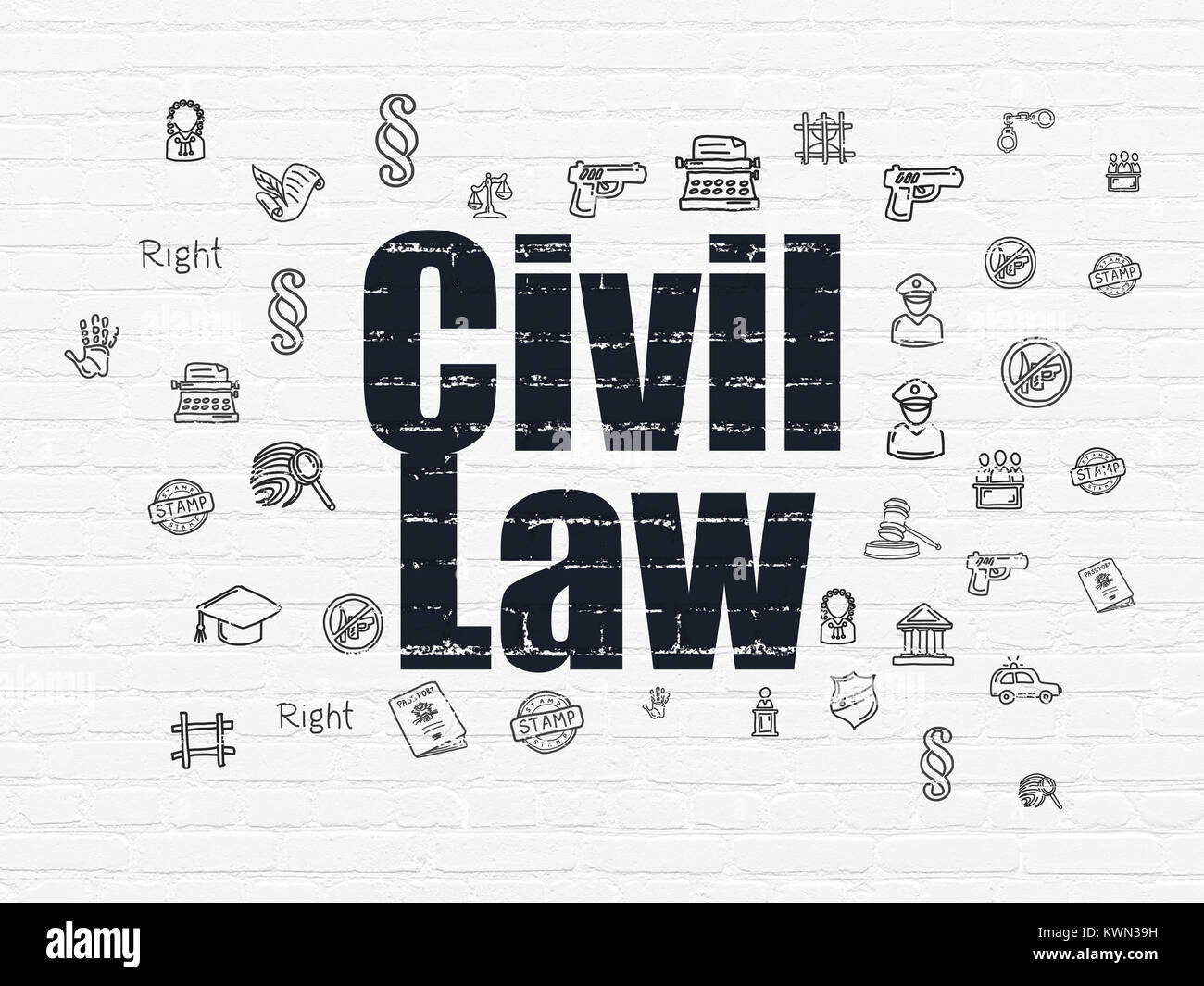 Law concept: Civil Law on wall background Stock Photo - Alamy