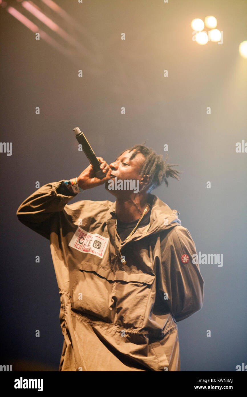 The American rapper Joey Badass (stylized Joey Bada$$) performs a live ...