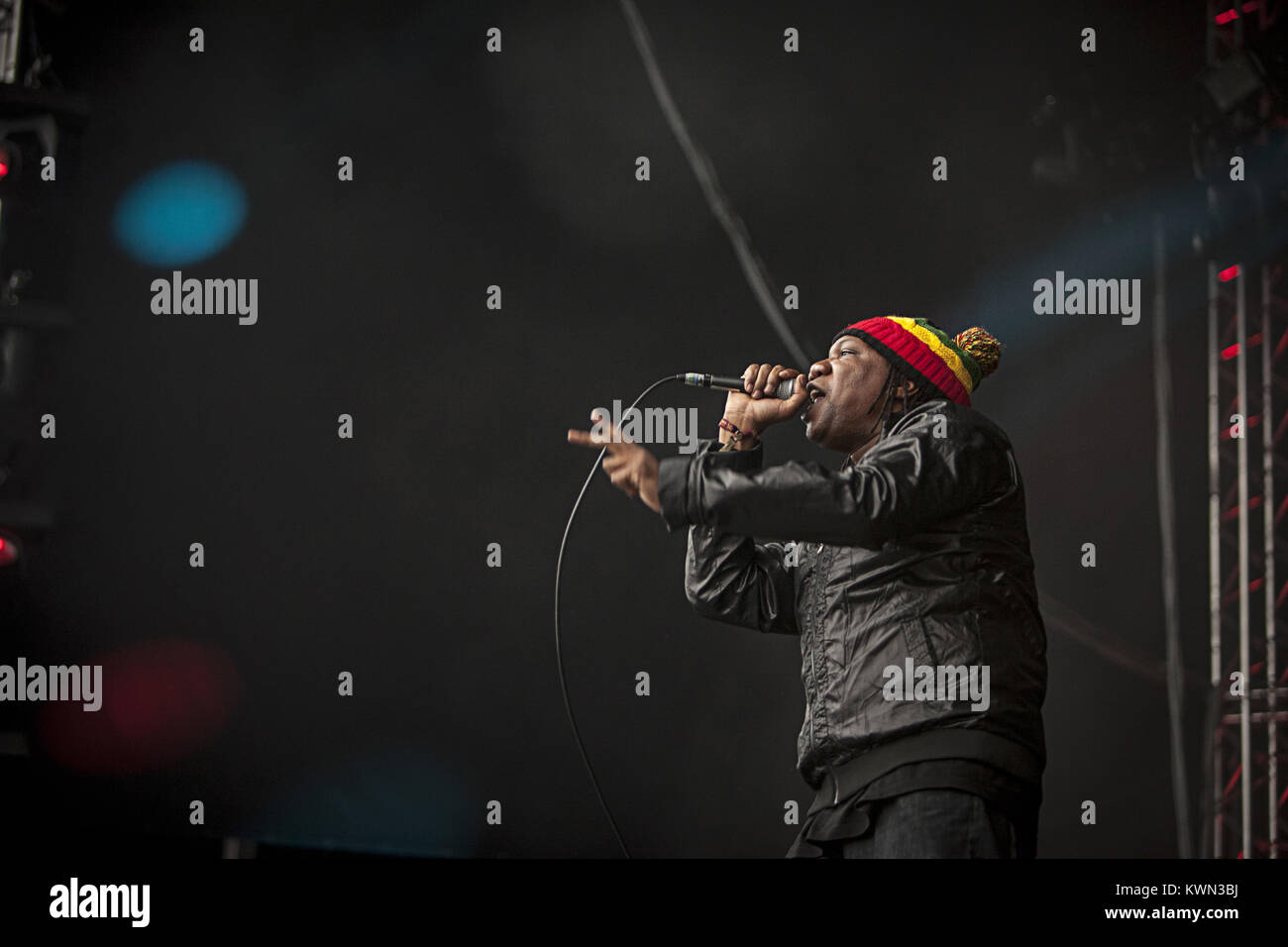 The American rapper KRS-One pictured giving the hip-hop fans a lecture ...