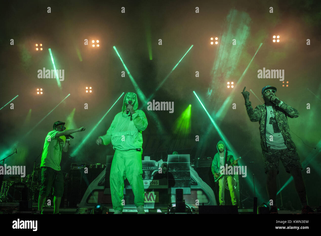 The German rapper Marsimoto is here pictured together with the two ...