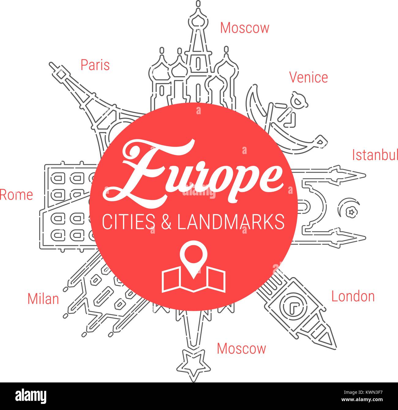 Europe Landmarks Map