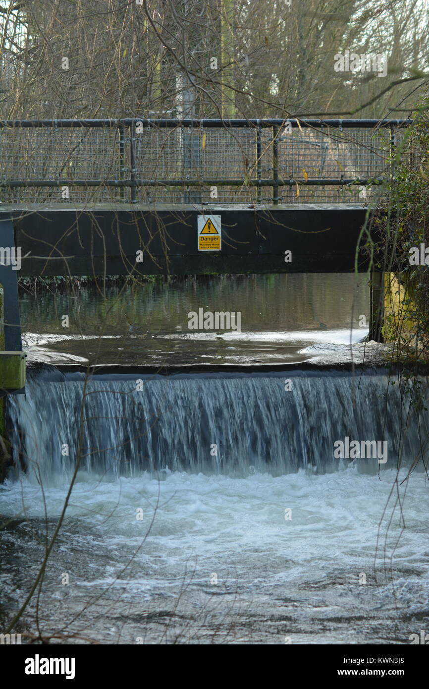 Danger weir warning sign hi-res stock photography and images - Alamy