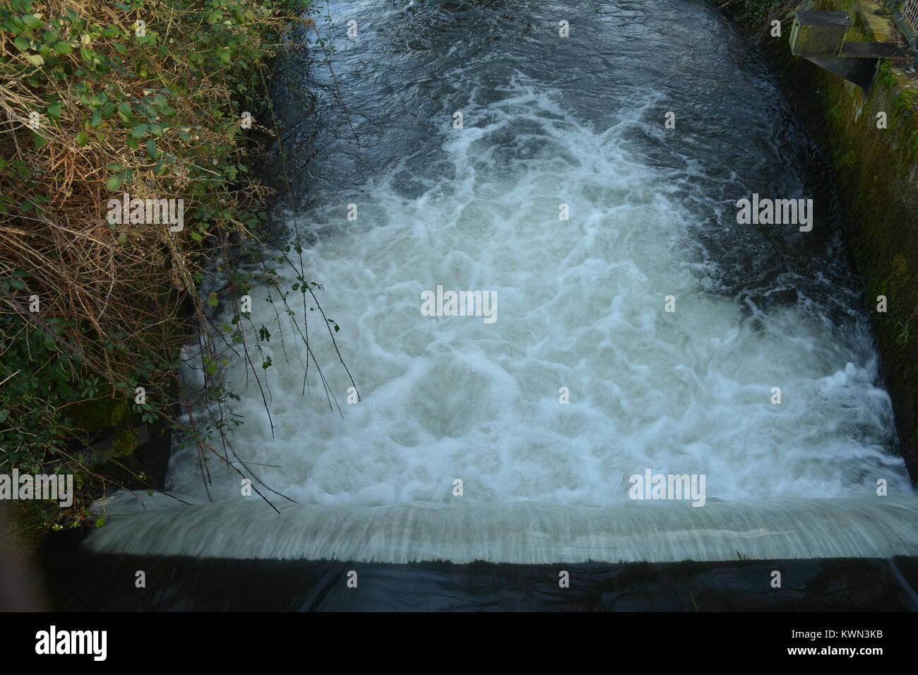 Weir on the River Stock Photo - Alamy