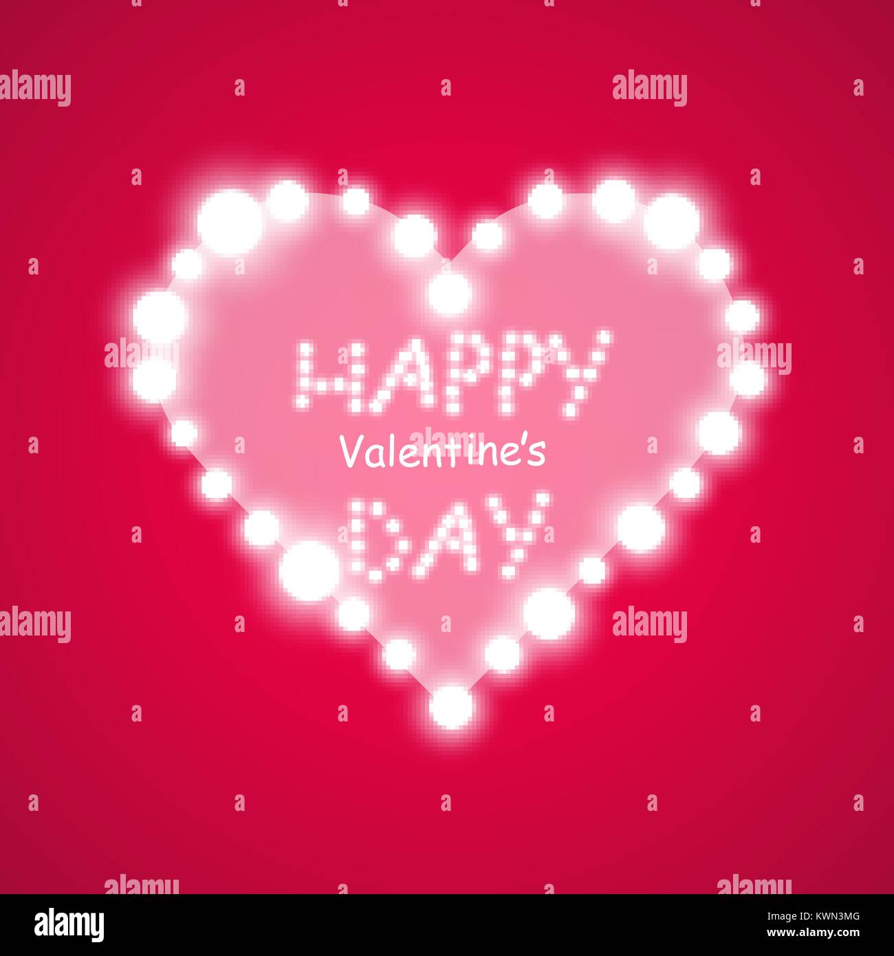 Heart of the lamps on a transparent background. Valentines day card ...