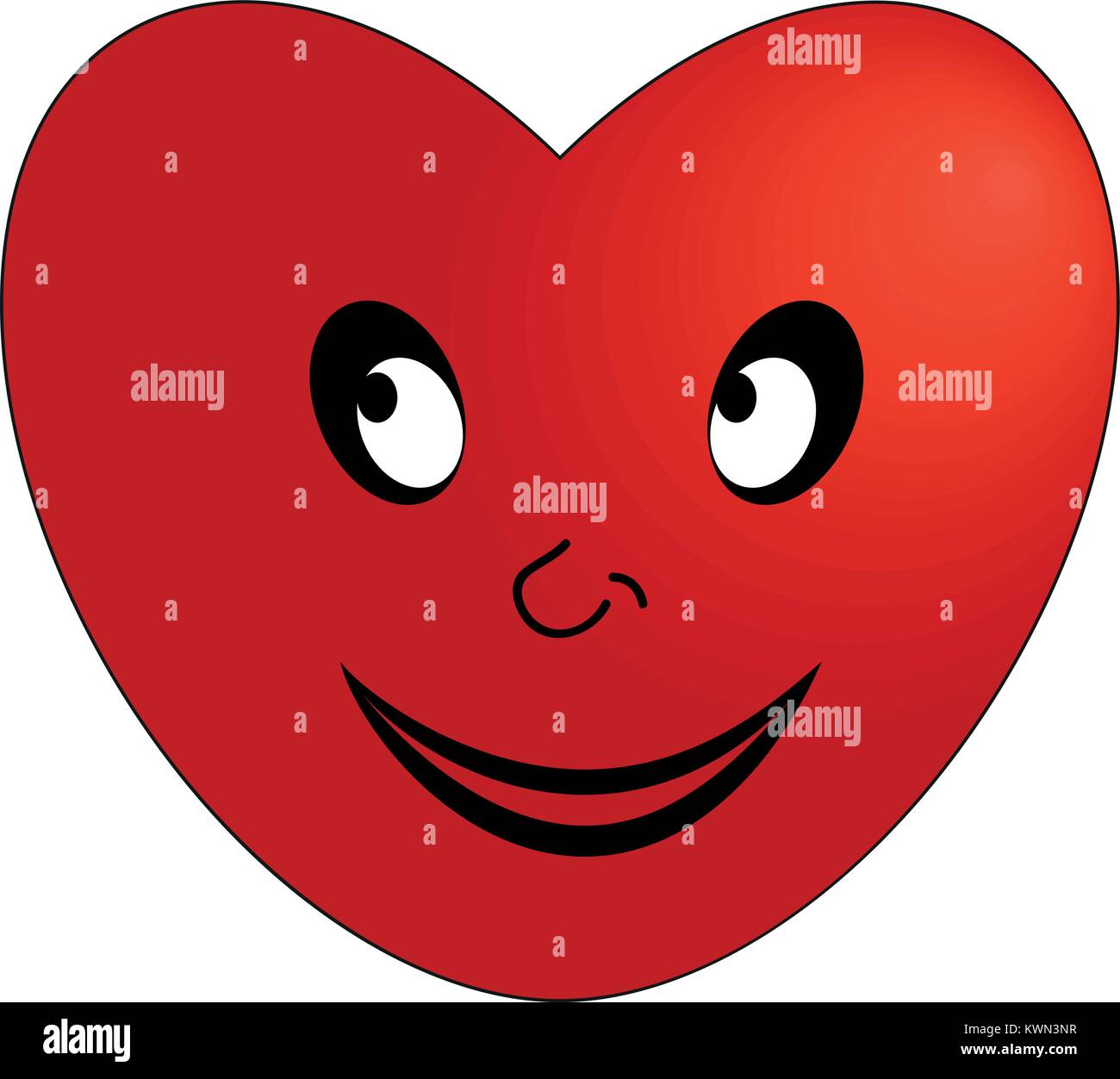 Red heart smiling emoticon Stock Vector Image & Art - Alamy