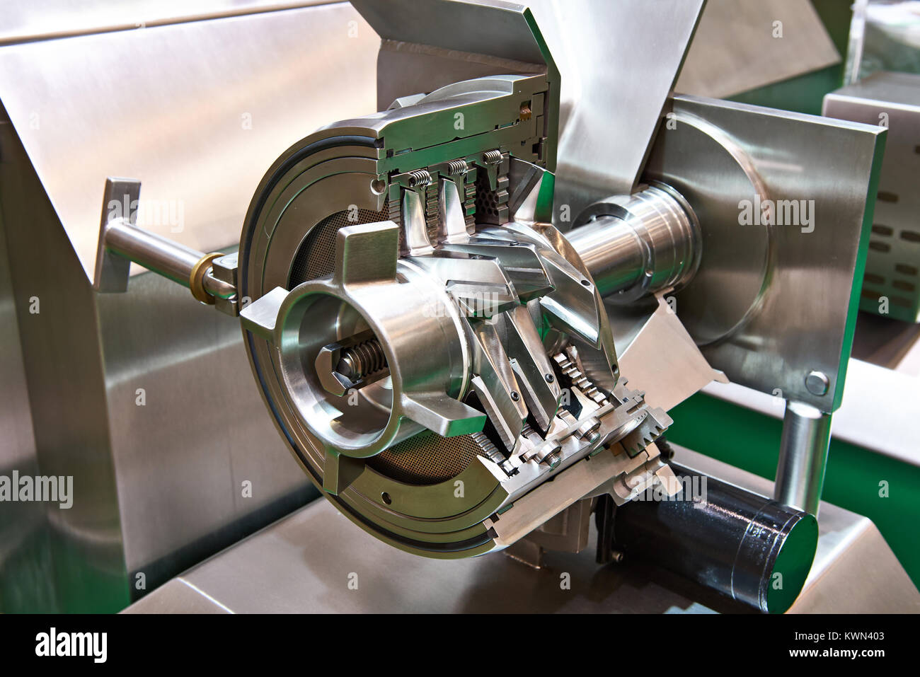Industrial meat grinder in a cut Stock Photo - Alamy