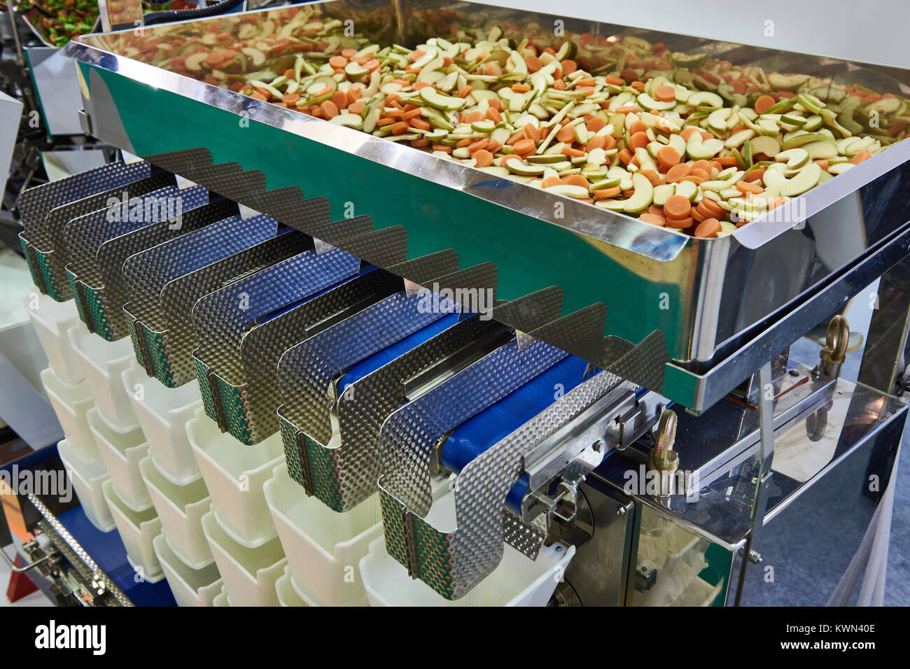 Equipment for sorting and packaging of food products in the factory ...
