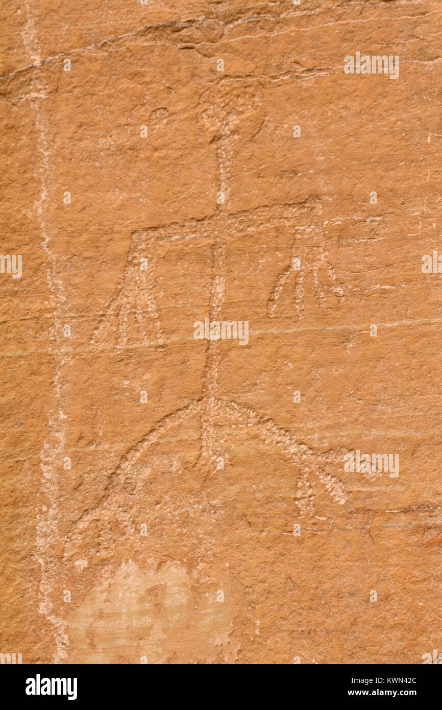 Native American petroglyph along Inscription Rock Trail, El Morro ...