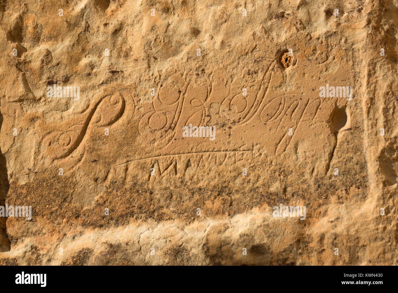 Inscription along Inscription Rock Trail, El Morro National Monument ...