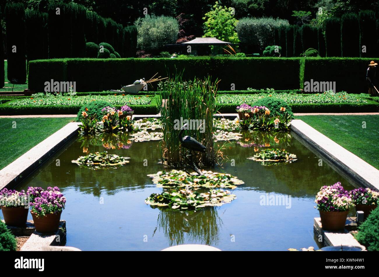 Detail view of the sunken gardens at Filoli Gardens, a restored ...