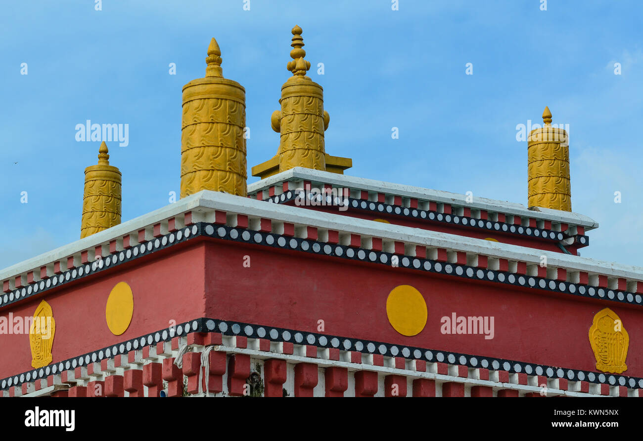 Top of a Tibetan Buddhist temple in Bodh Gaya, India Stock Photo - Alamy
