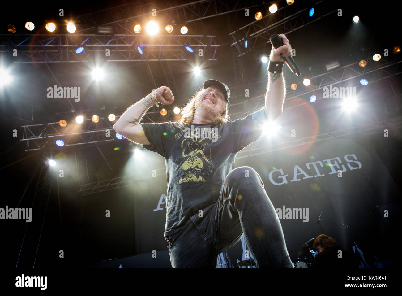 The Swedish death metal band At The Gates performs a live concert at ...