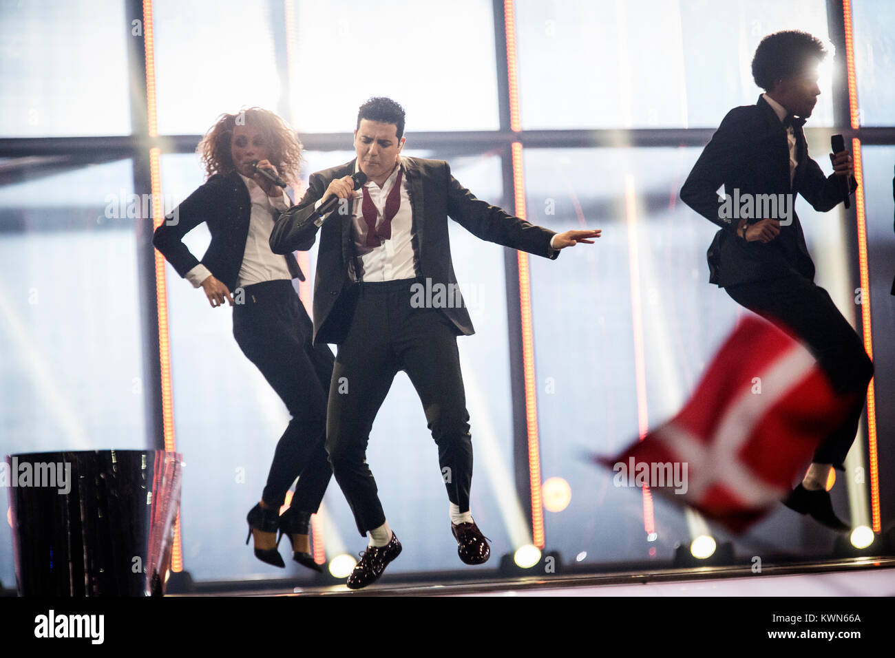 The Danish singer Basim performs the Danish song ‘Cliché Love Song’ and ...