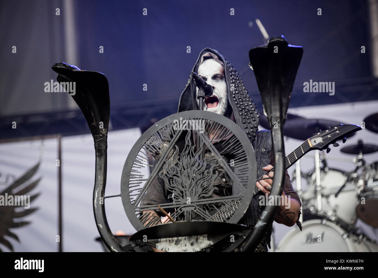 The Polish death metal band Behemoth performs a live concert at the ...