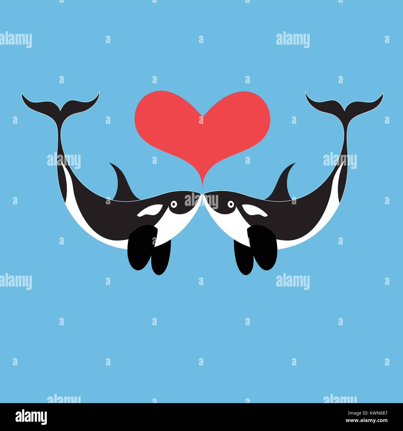 Blue whale heart Stock Vector Images - Alamy