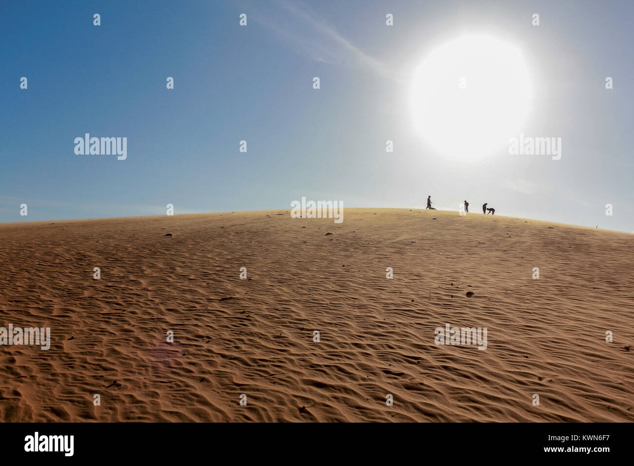 Beauty of Landscape desert, Red Sand Dune Mui Ne in Vietnam on Sunny ...
