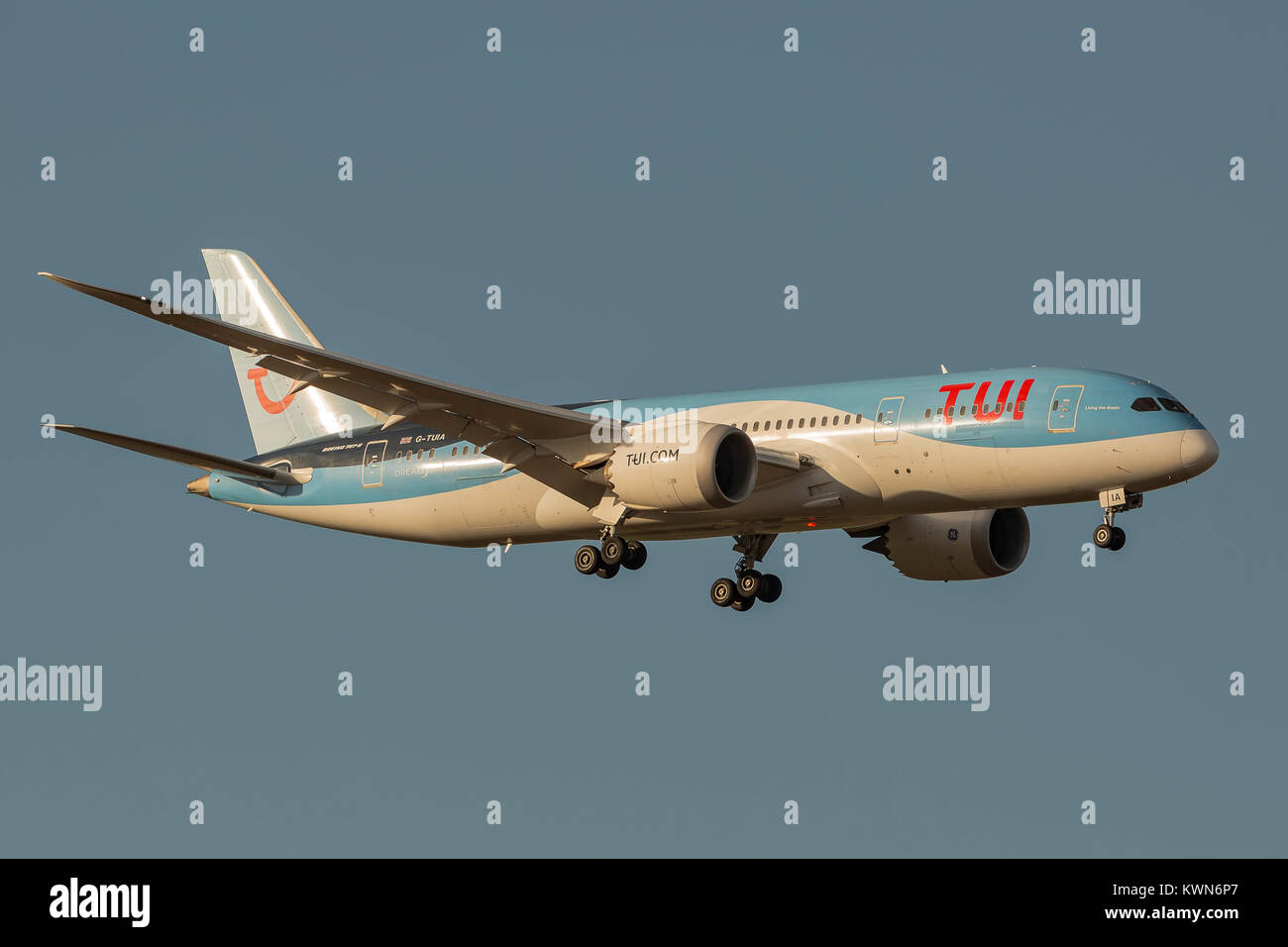 TUI Airways UK Boeing 787 Dreamliner Landing at Newcastle Airport Stock ...