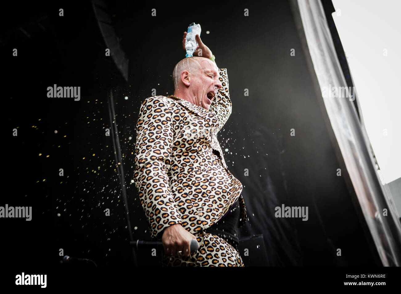 The Swedish rock and nu metal band Clawfinger performs a live concert ...