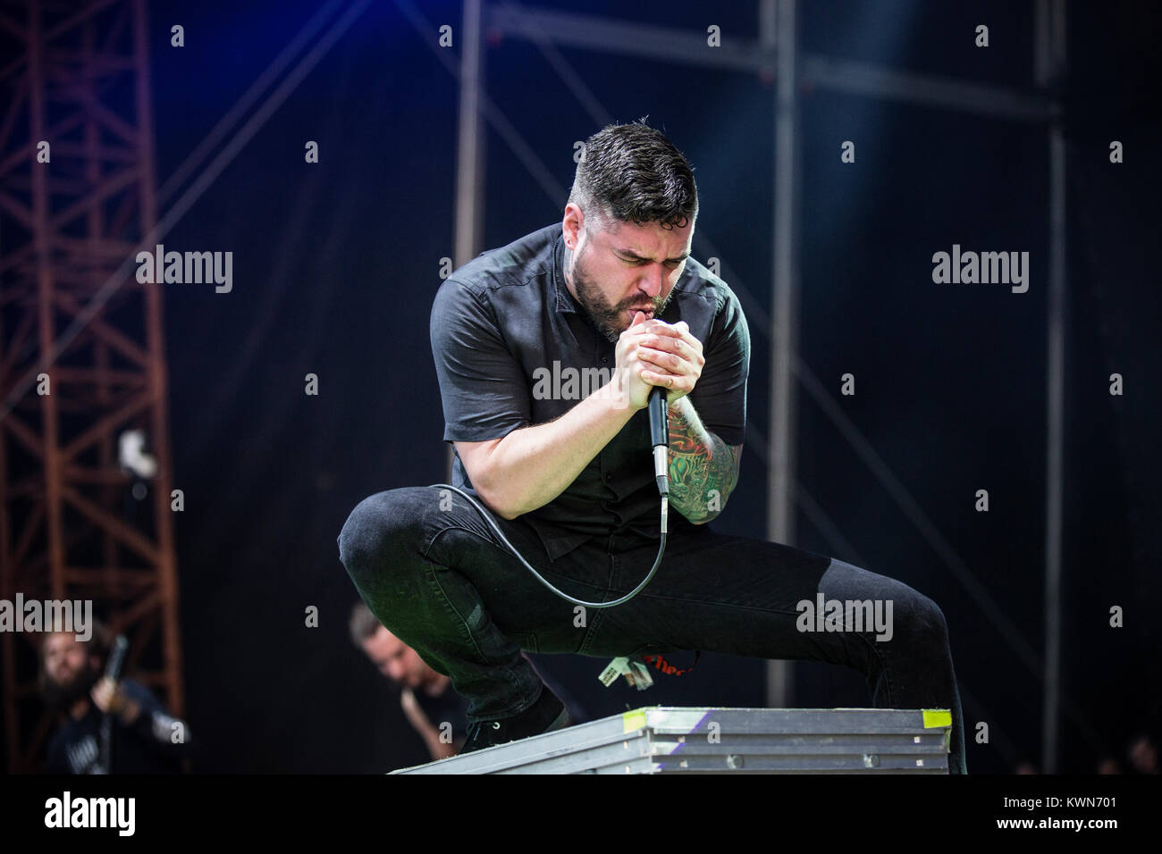 The American deathcore band Suicide Silence performs a live concert at ...