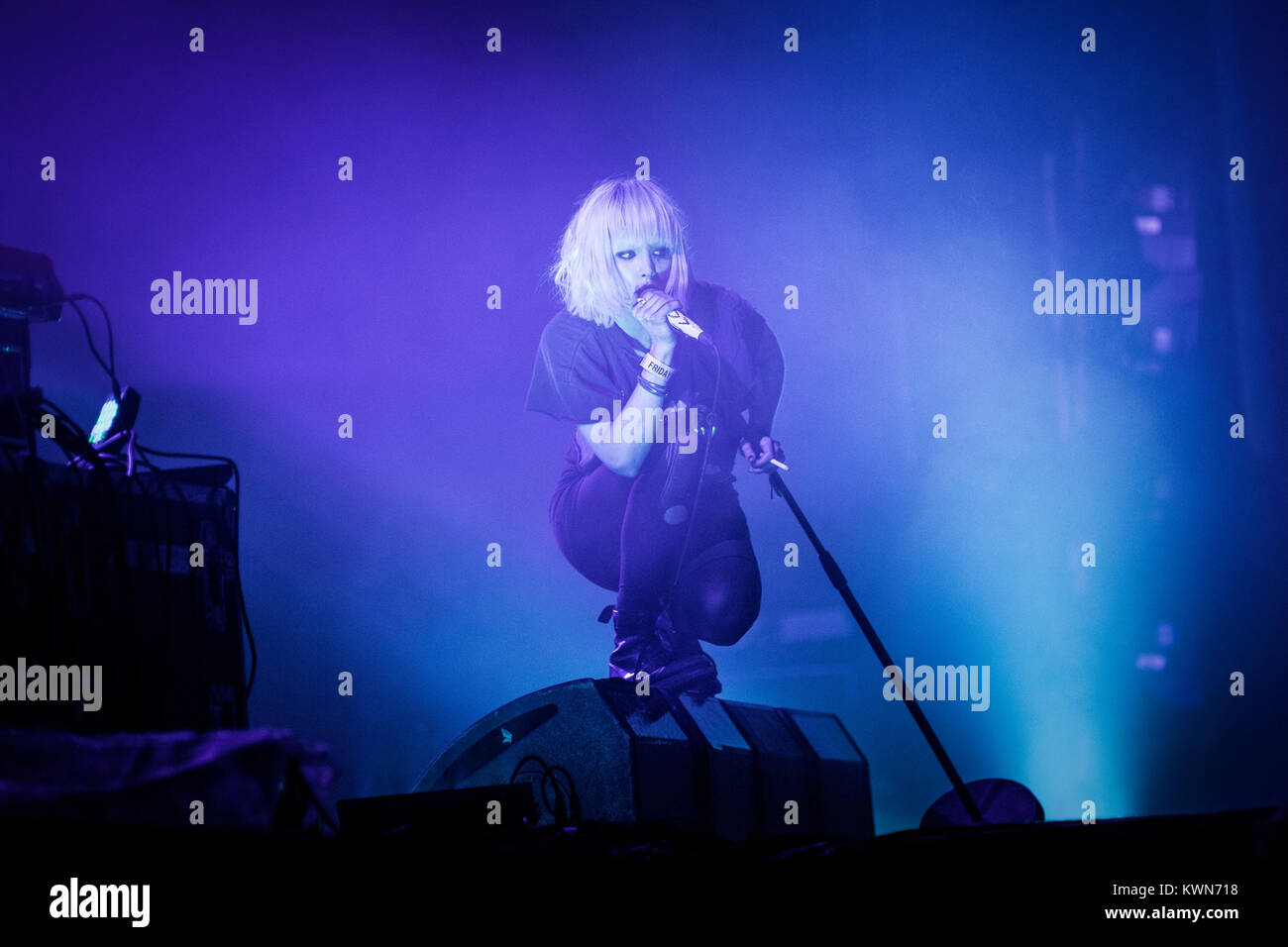 The Canadian electronic band Crystal Castles performed a live concert ...