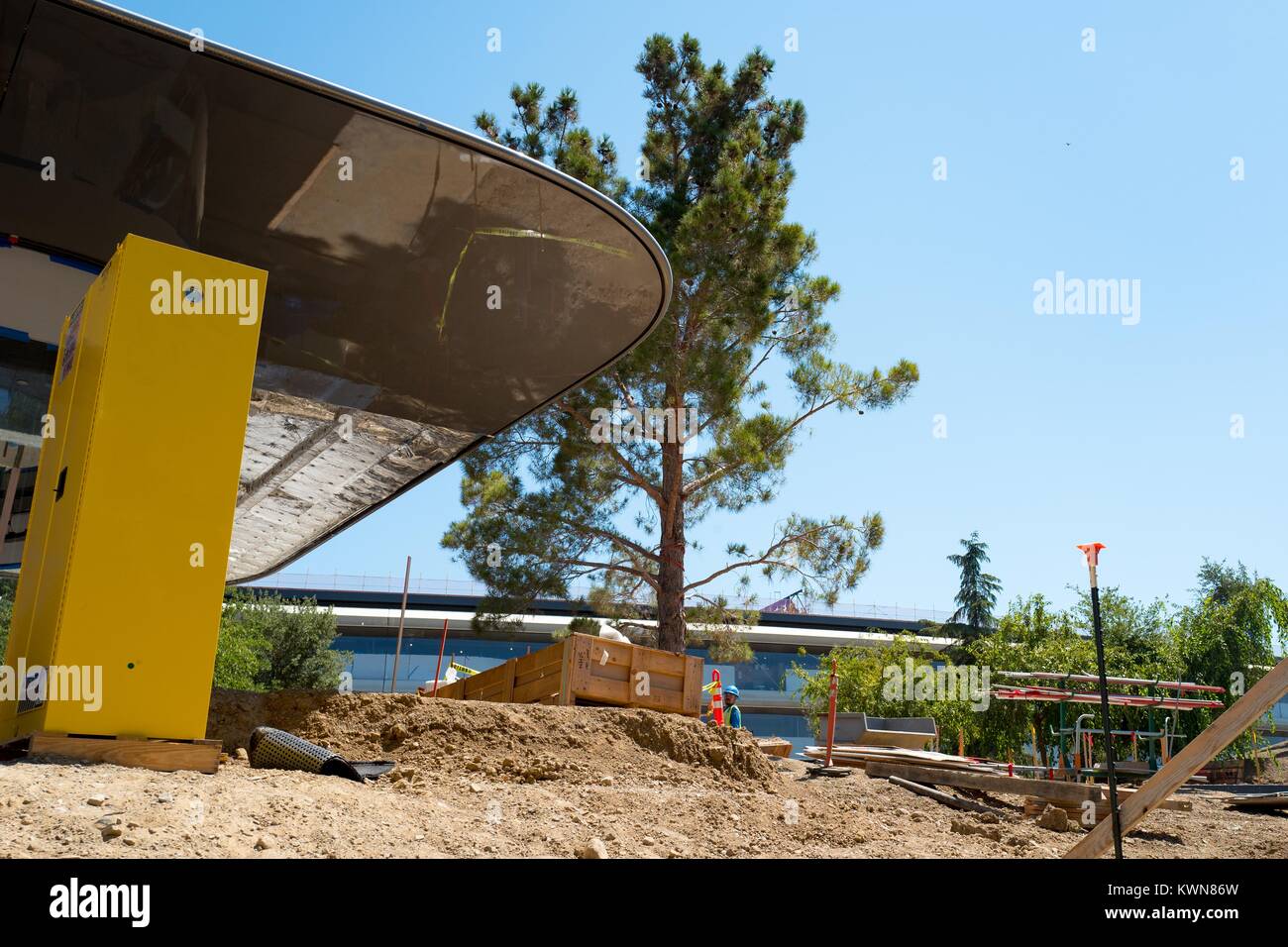 Portions of a building are visible on a construction site at the Apple ...