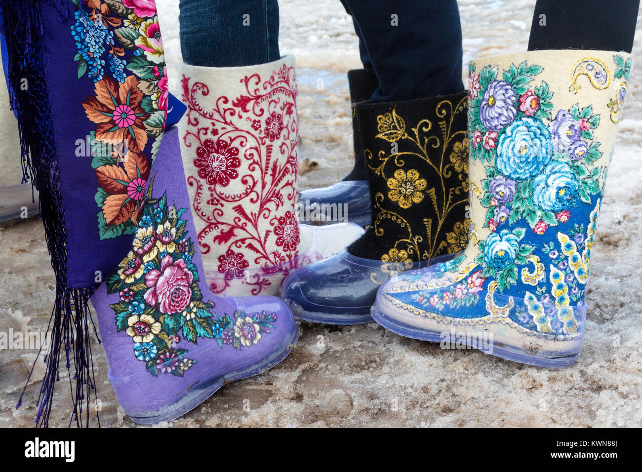 Traditional russian valenki felt boots hi-res stock photography and ...