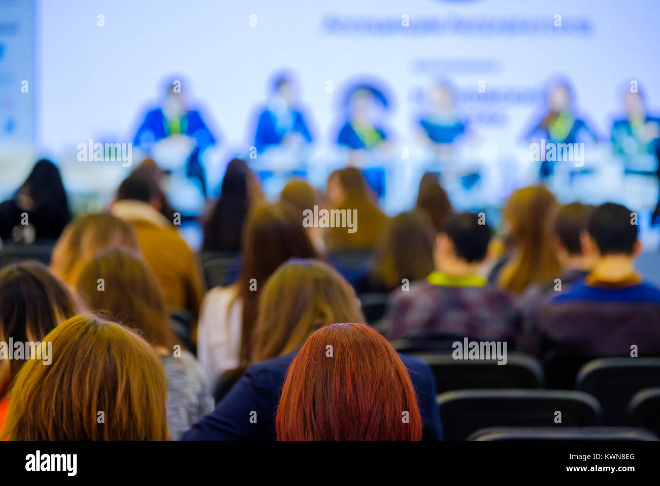 People attend business conference in congress hall Stock Photo - Alamy