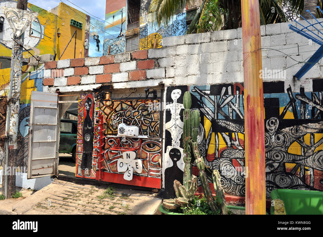 HAVANA, CUBA, MAY 11, 2009. Graffiti and wall paintings in Havana, on ...